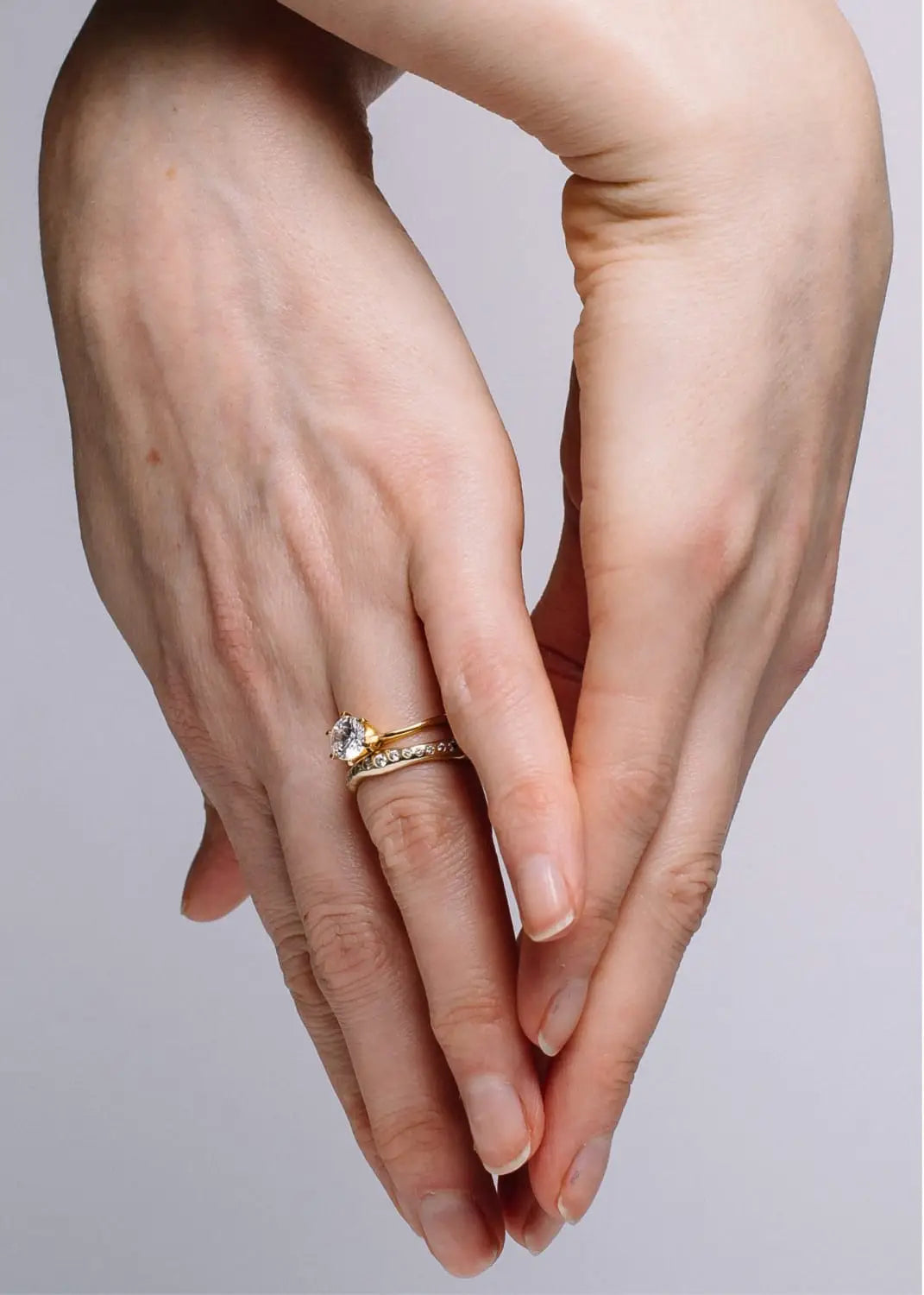 White gold engagement ring with yellow gold wedding band 60 photos ...